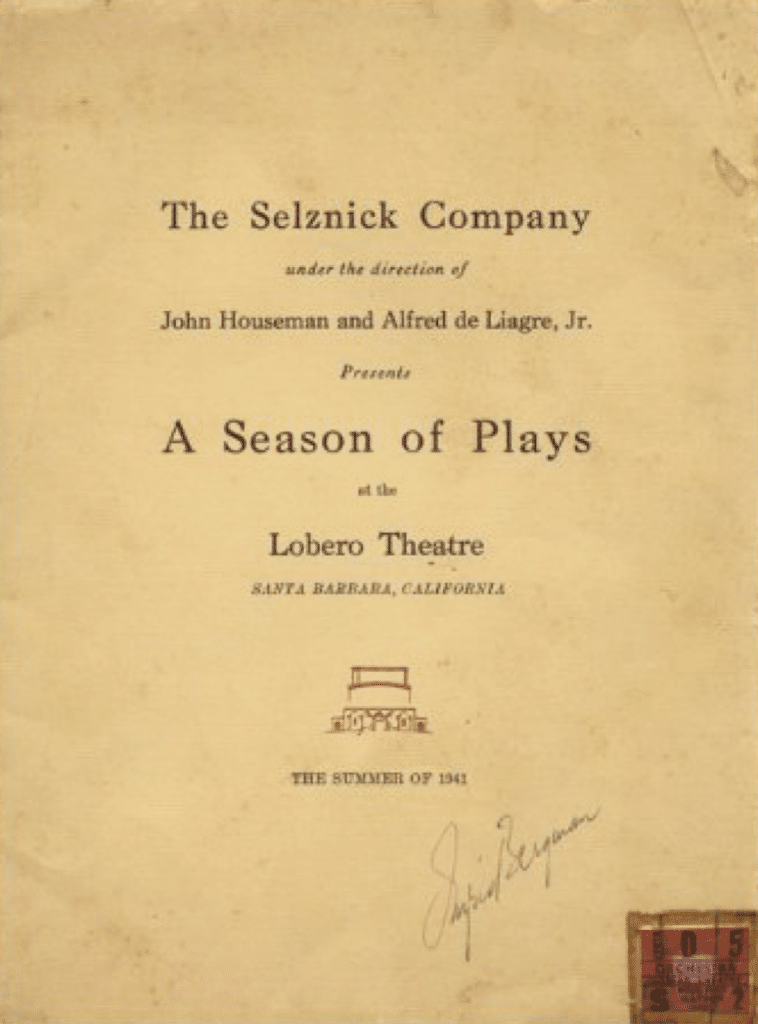 1941: Onstage on this Date - Lobero Theatre